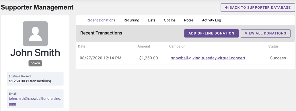 Adding Offline Donations Adding Offline Donations